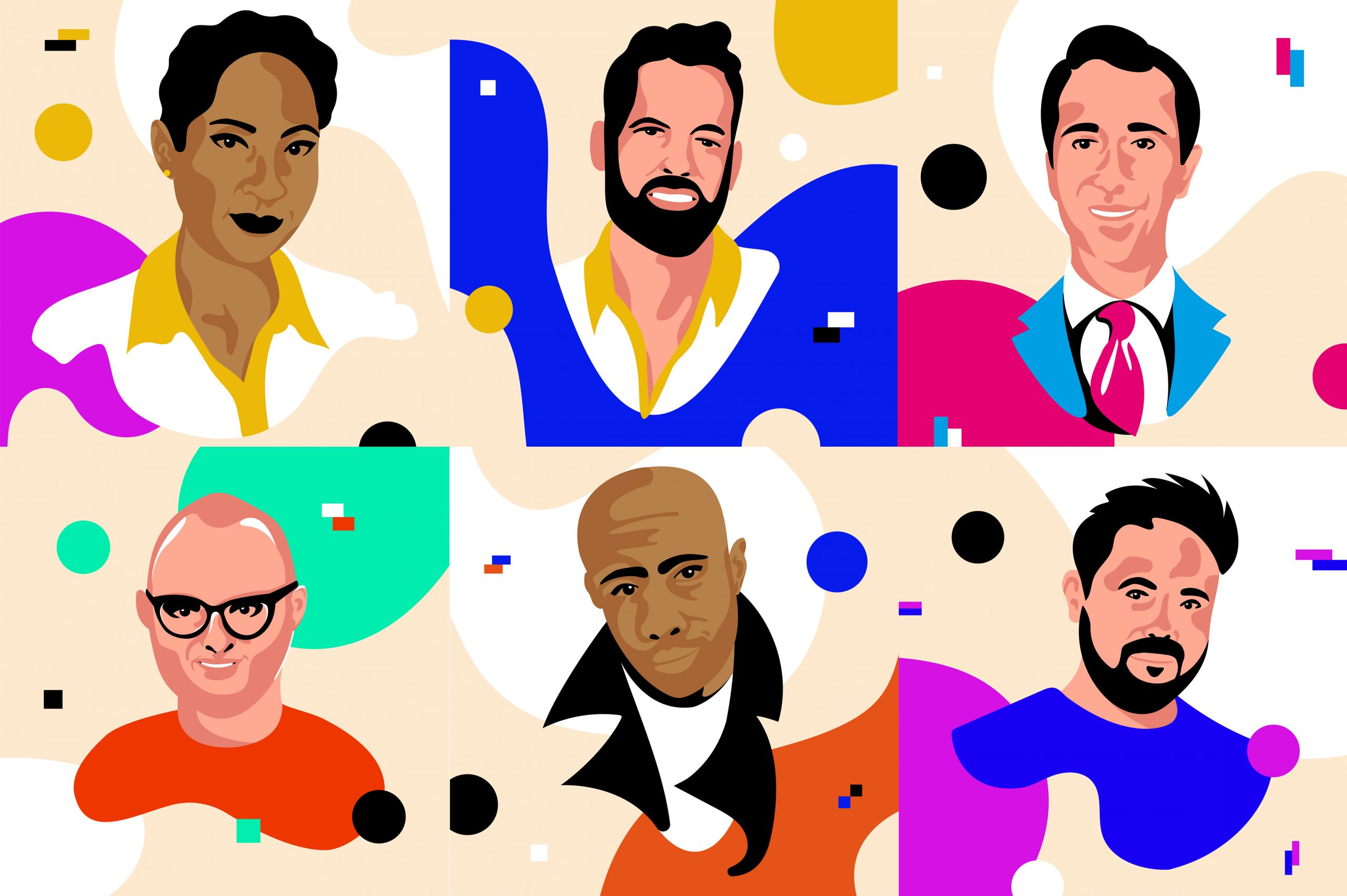 Illustrated speaker portraits – Sofia Doudine Graphic Designer ...